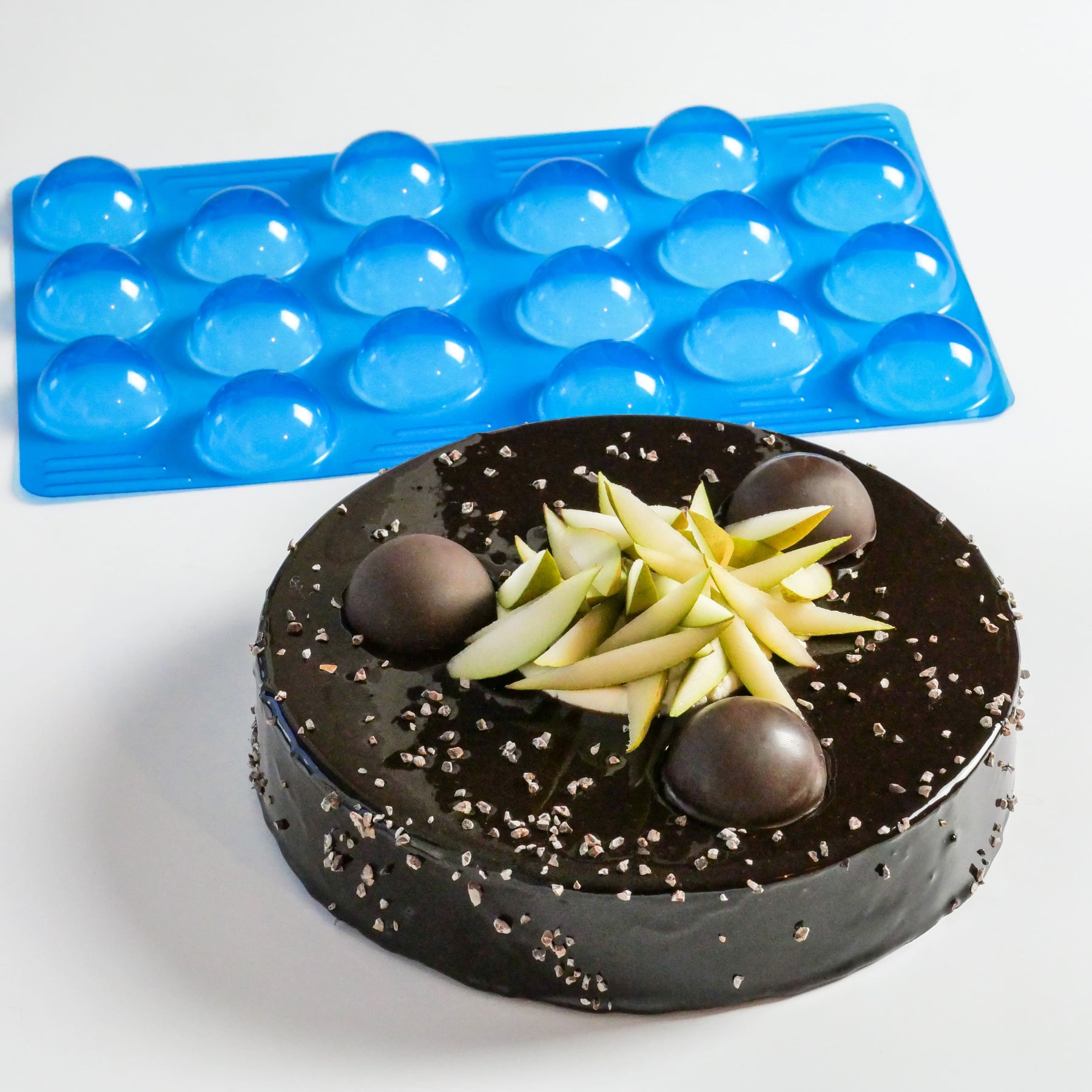 Plateau demi-sphères pour décors et sphères chocolat