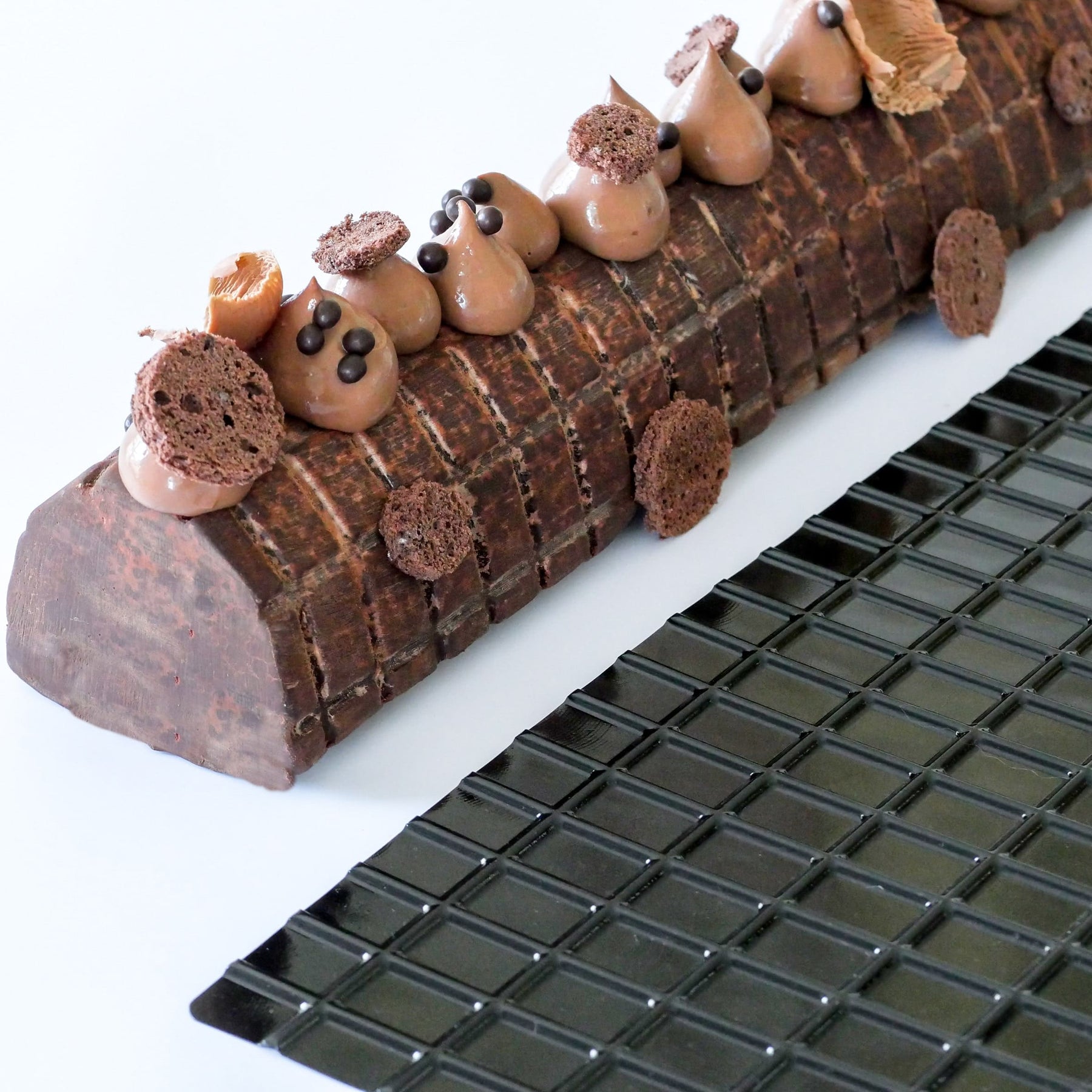 Feuilles structures bûches - Motif tablette de chocolat