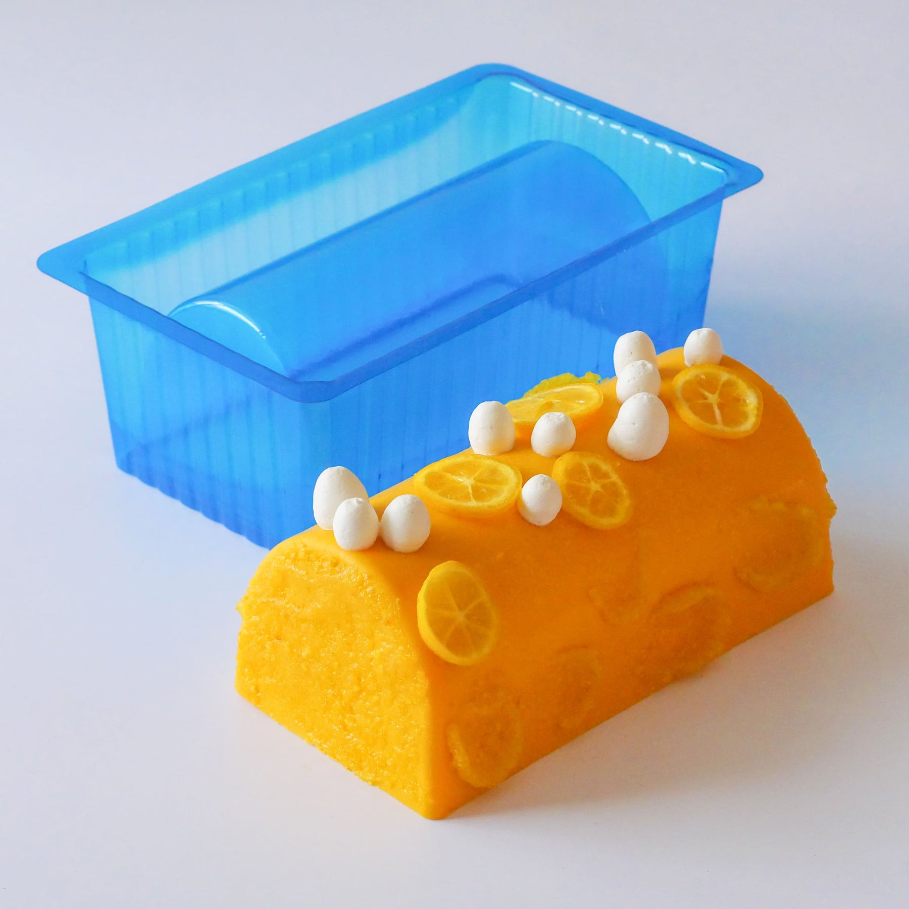 Plastic yule log mold for professional pastry chef - U shape